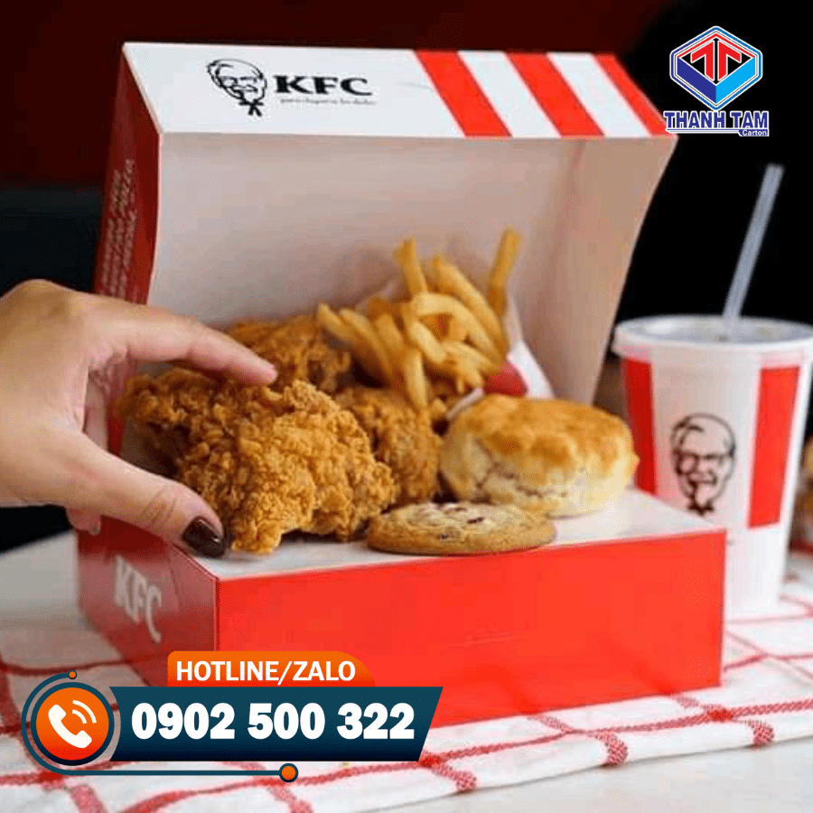 Hộp Gà Rán KFC - Mẫu Bao Bì Chuẩn Cho Quán Gà Rán | Thùng Giấy Thành Tâm